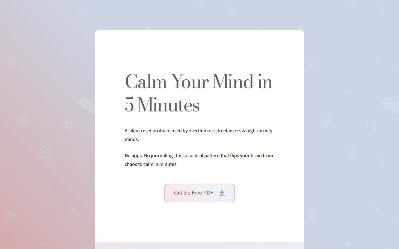 Anxiety Reset – Deep Calm Protocol